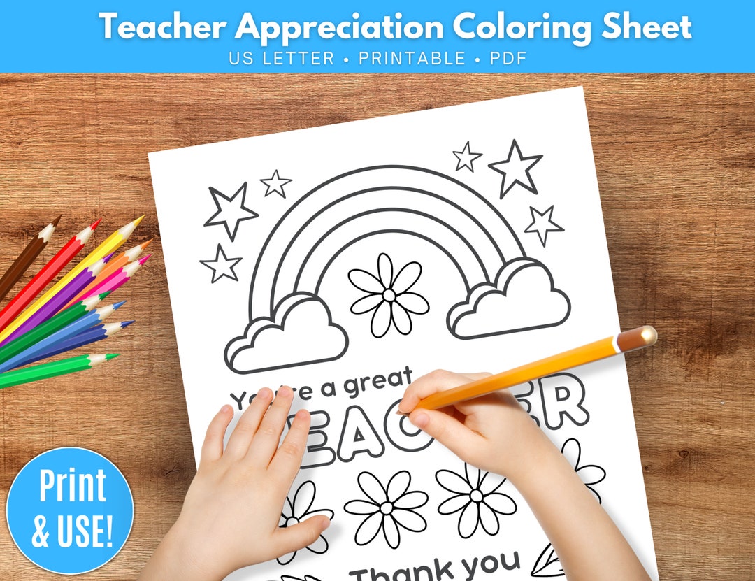 Teacher Coloring Appreciation Printable, Teacher Appreciation Week ...