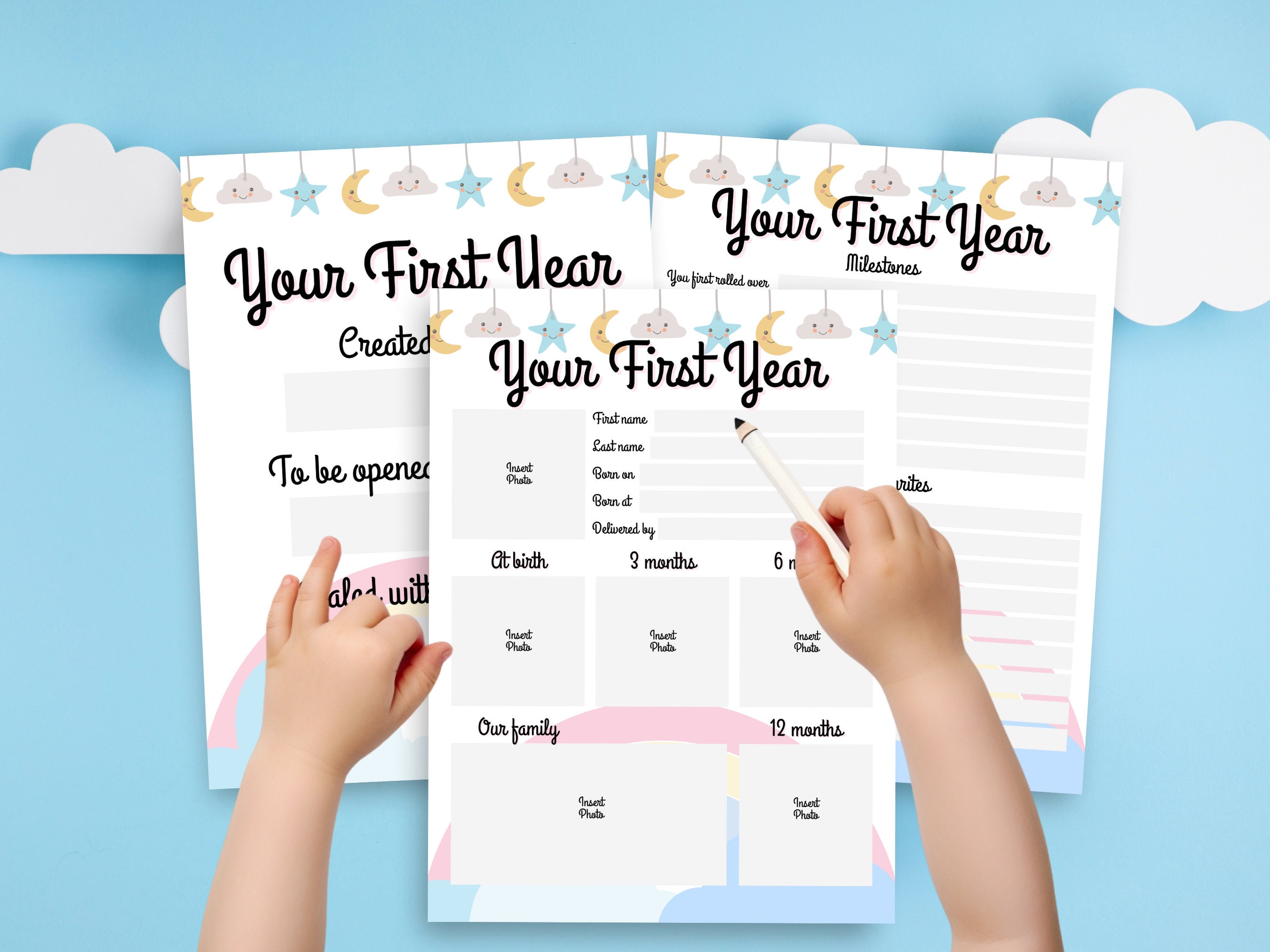 Time Capsules Printable Set, Baby Shower Time Capsules, First Birthday ...