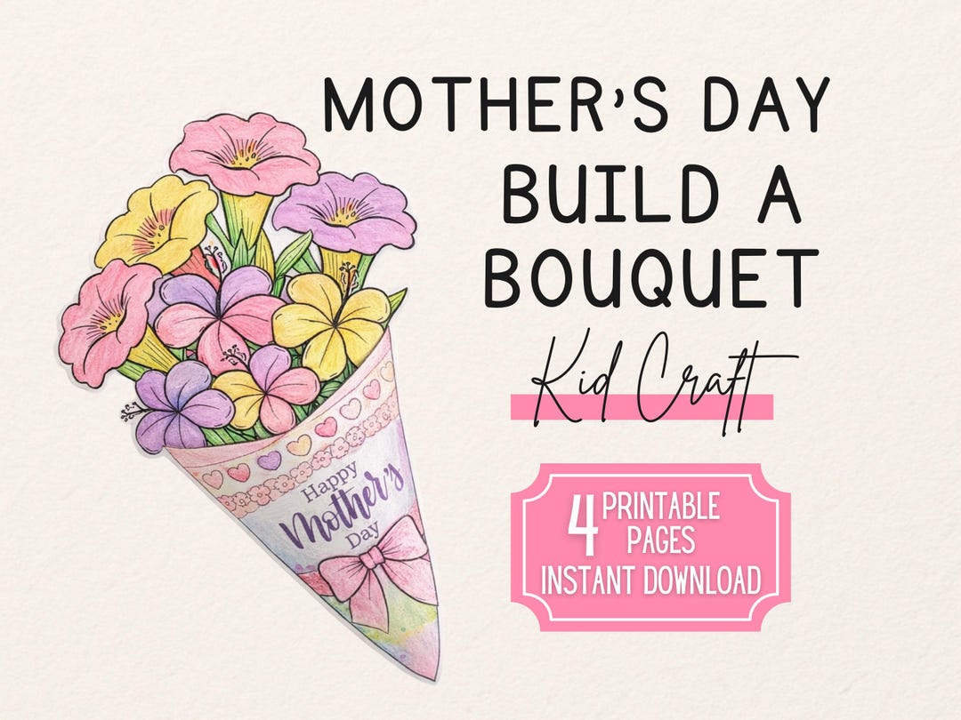Make a Tulip Bouquet Paper Craft, Mother’s Day Flower Printable, Tulip ...