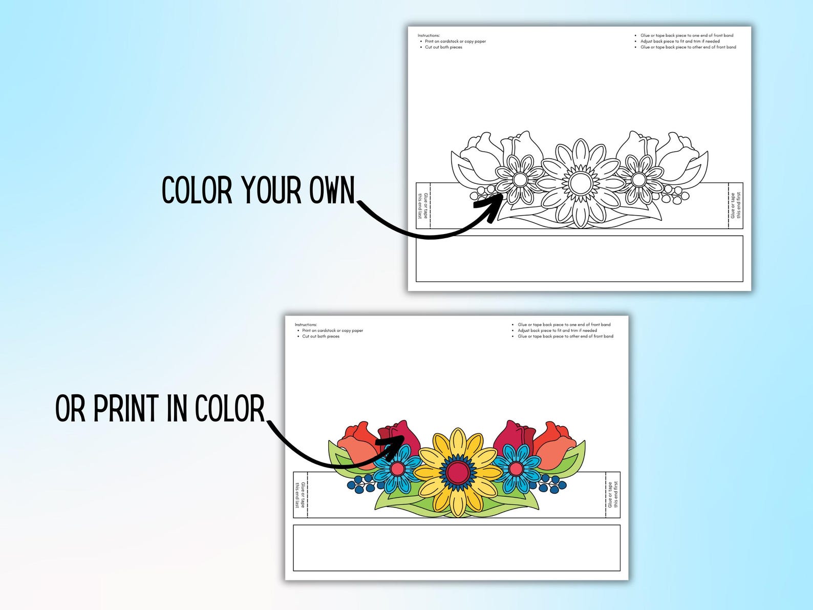 Flower Paper Crown Template, Printable Paper Crown, Fairy Craft ...