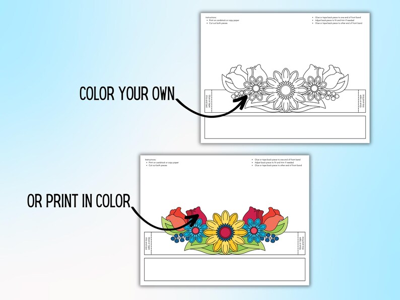 Flower Paper Crown Template, Printable Paper Crown, Fairy Craft ...