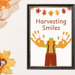 Scarecrow Handprint Art Craft, Fall Harvesting Handprint Craft Autumn ...