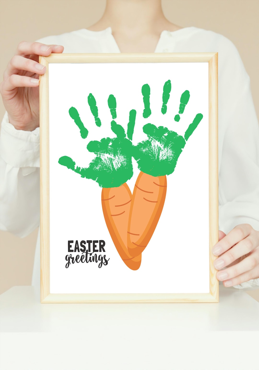 Easter Carrot Handprint Art, Handprint Craft, Easter Greetings, Baby ...