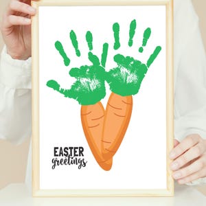 Easter Carrot Handprint Art, Handprint Craft, Easter Greetings, Baby ...