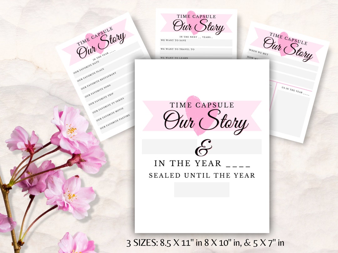 Couple Time Capsules Editable Template, Valentine's Time Capsule Sign ...