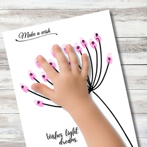 Dandelion Fingerprint DIY Craft for Kids, Wishes Handprint Craft ...