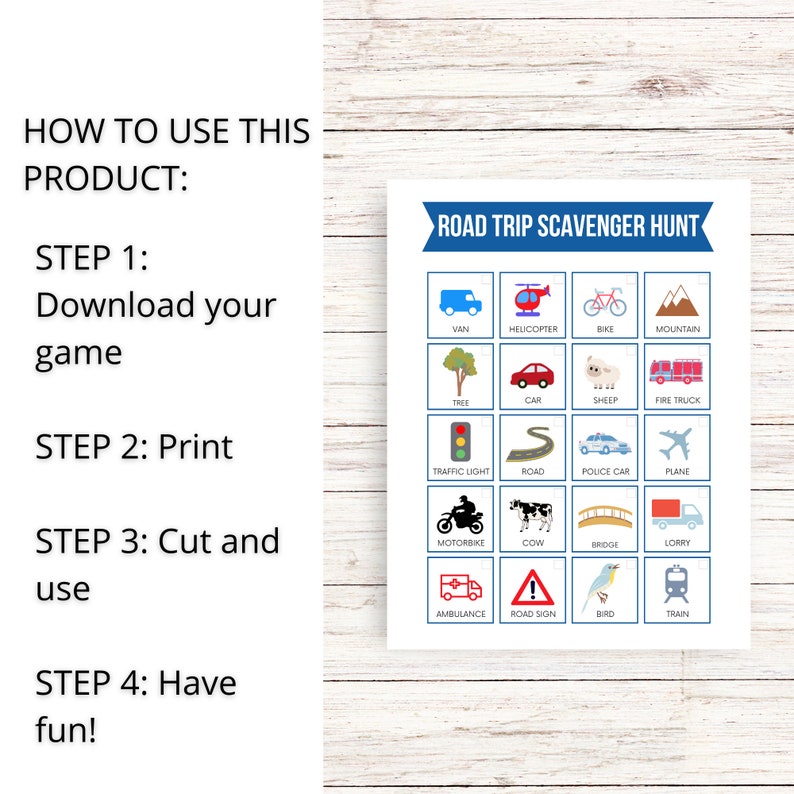 Road Trip Scavenger Hunt Game, Printable Car Game, Car Ride Activity ...