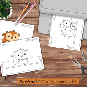 Squirrel Paper Crown Template, Fall Printable Paper Crown, Autumn Fall ...