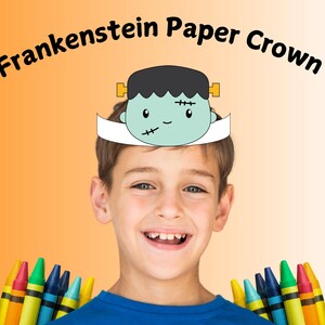 Frankenstein Paper Crown Template, Printable Halloween Party Hat ...