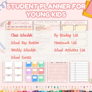 Student Planner for Young Kids, Student Notebook Binder, Reading List ...