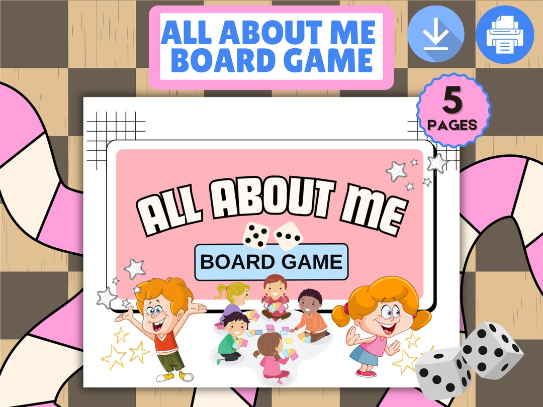 All About Me Board Game, Printable All About Me Activity, Printable ...