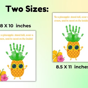 Pineapple Handprint Craft Kids Printable, Be a Pineapple, Summer ...