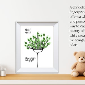 Fingerprint Dandelion Art Craft, Wishes Handprint Craft, Keepsake DIY ...