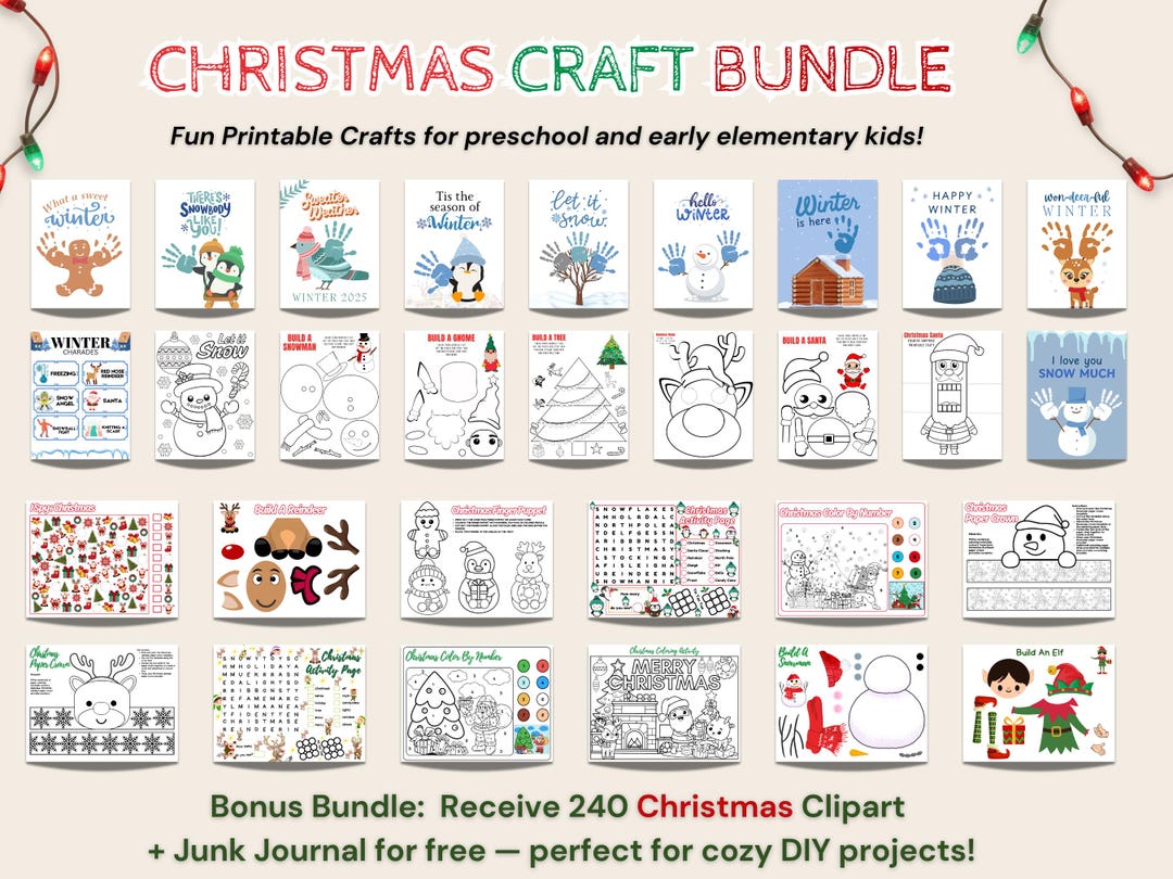 Christmas Activity Bundle for Kids – Christmas Coloring Pages, Winter ...