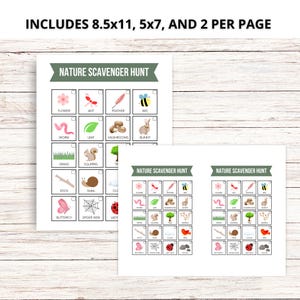Printable Nature Scavenger Hunt Game, Backyard Treasure Hunt, Nature ...