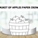 Basket of Apples Paper Crown, Thanksgiving Autumn Fall Party Coloring ...