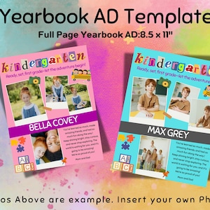 Kindergarten Yearbook Ad Template, Kindergarten Graduation Full Page ...
