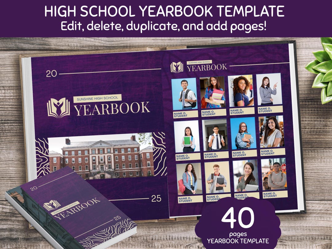High School Yearbook Template, Editable Senior Class of 2025 Yearbook ...