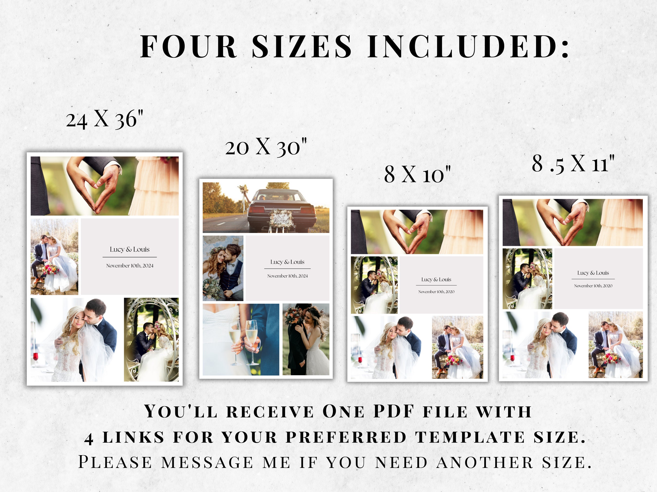 Wedding Custom Photo Collage Template, Editable Wedding Collage Gift ...