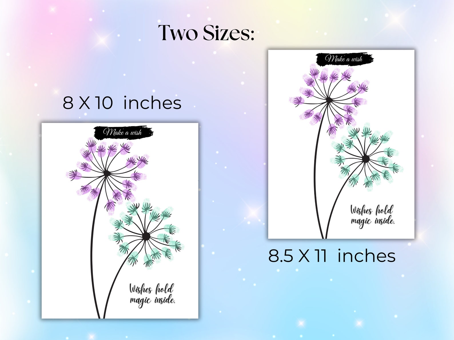 Fingerprint Dandelion Art Craft, Wishes Handprint Craft, Keepsake DIY ...