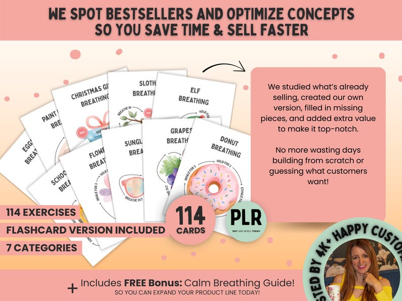 Mindfulness Breathing Exercises for Kids Canva PLR, Calm Down Visual ...
