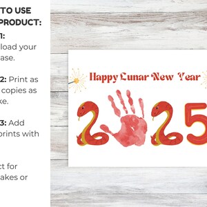 Chinese New Year 2025 Handprint Art, Lunar New Year Handprint Craft ...