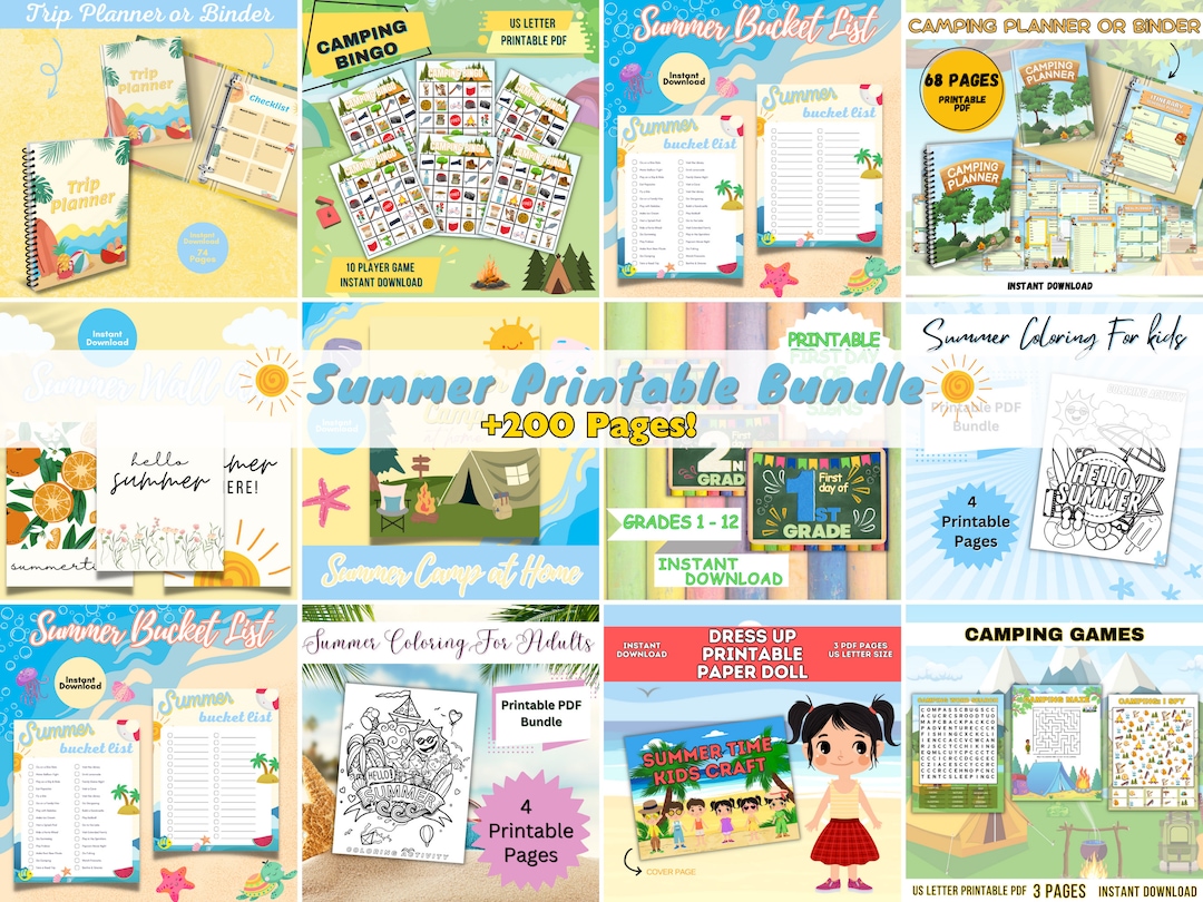 Ultimate Summer Printable Bundle, Summer Activities for Kids, Summer ...