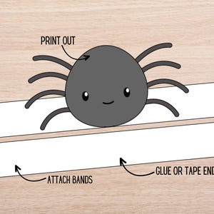 Spider Paper Crown Template, Halloween Printable Paper Crown, Halloween ...