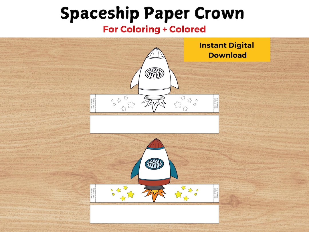 Spaceship Paper Crown Template, Printable Paper Crown, Space Craft ...