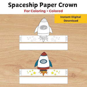 Spaceship Paper Crown Template, Printable Paper Crown, Space Craft ...