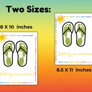 Summer Footprint Art Craft, Beach Footprint Art Craft, Baby Keepsake ...