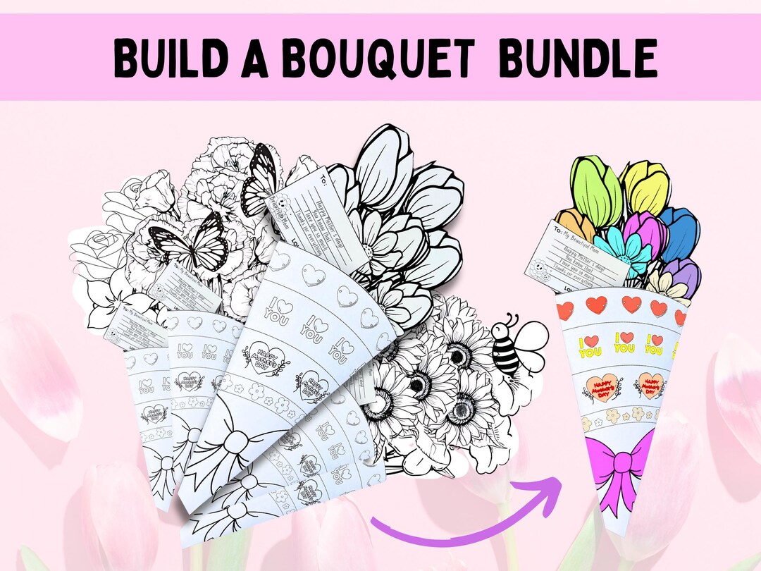 Mother's Day Build a Bouquet Craft Bundle, Printable Flower Crafts ...