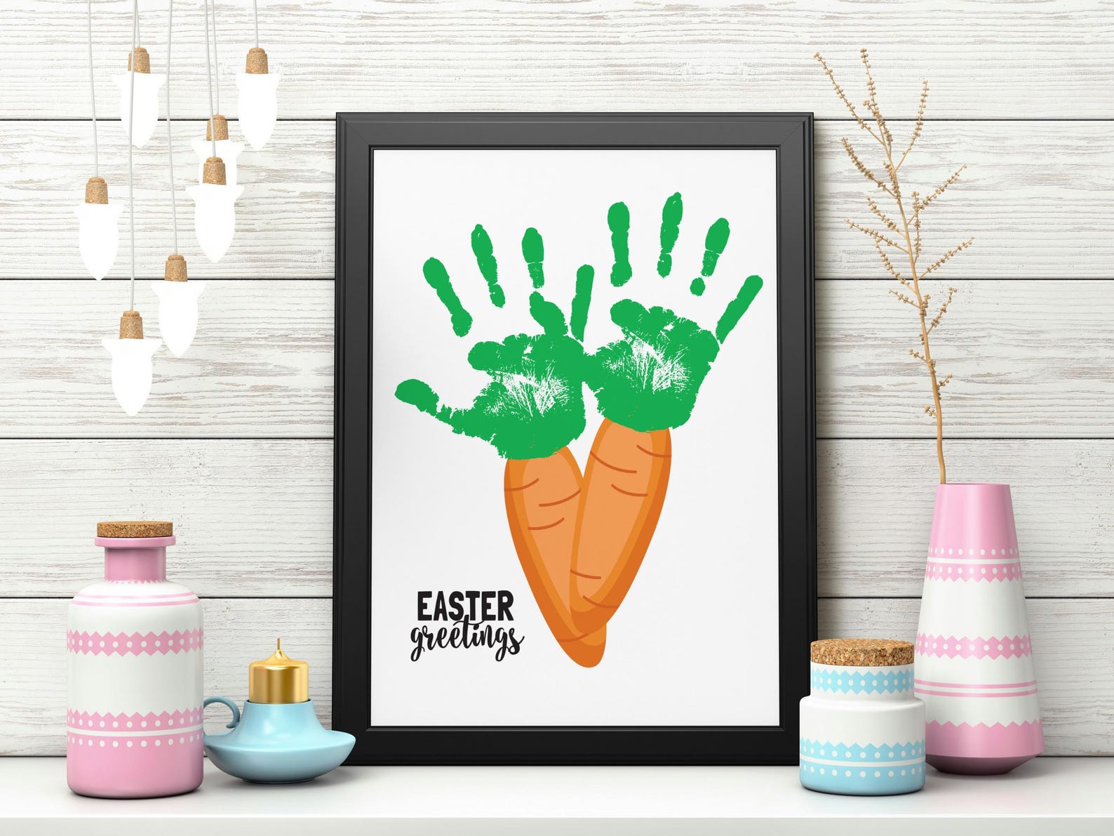 Easter Carrot Handprint Art, Handprint Craft, Easter Greetings, Baby ...