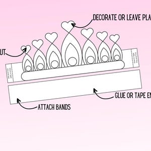Princess Paper Crown, Princess Coloring Craft, Printable Kids Craft ...
