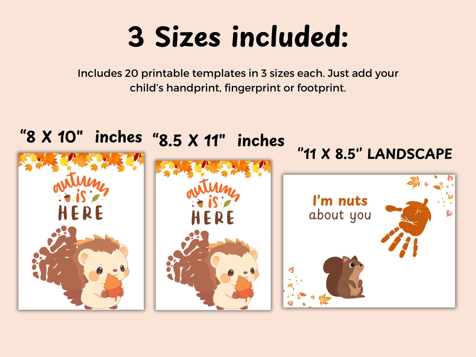 Fall Handprint Art Bundle for Kids, Autumn Handprint Toddler Craft ...