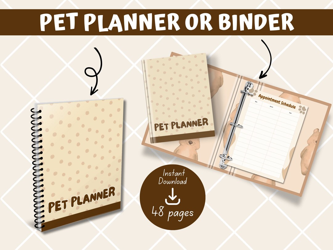 Pet Care Planner, Pet Binder, Pet Health Record, Pet Medical Planner ...