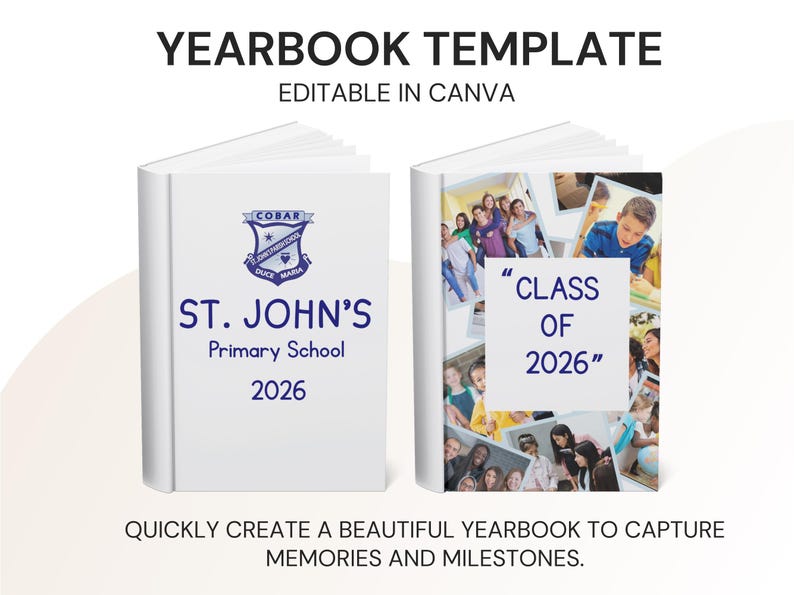 Editable 2026 Elementary Yearbook Template – Printable School Memory ...