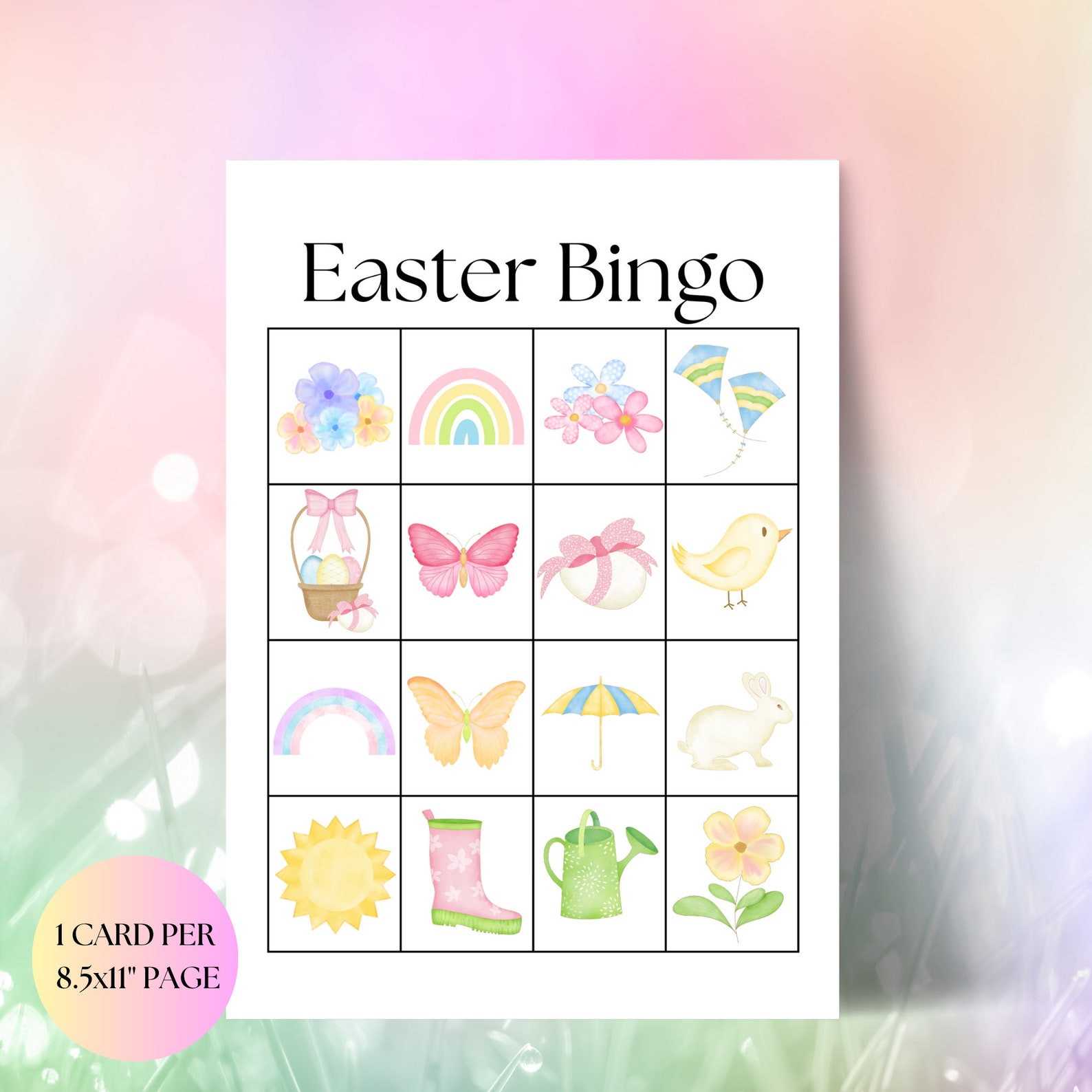 Easter Bingo Cards for Kids and Adults, Printable Easter Games, Easter ...