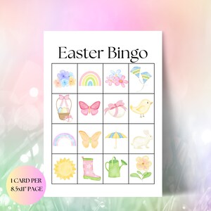 Easter Bingo Cards for Kids and Adults, Printable Easter Games, Easter ...