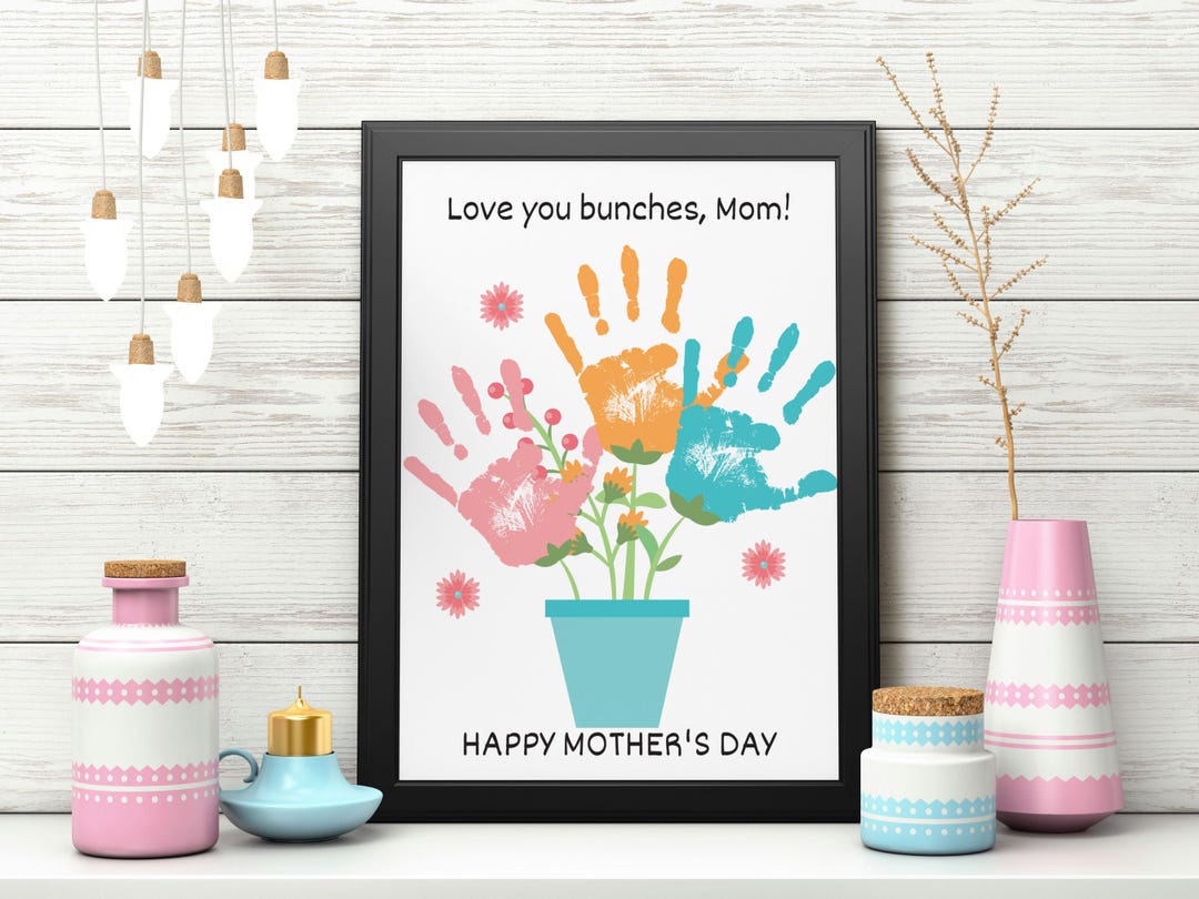 Mother’s Day Flower Pot Handprint Art, Preschool Craft Keepsake - Etsy