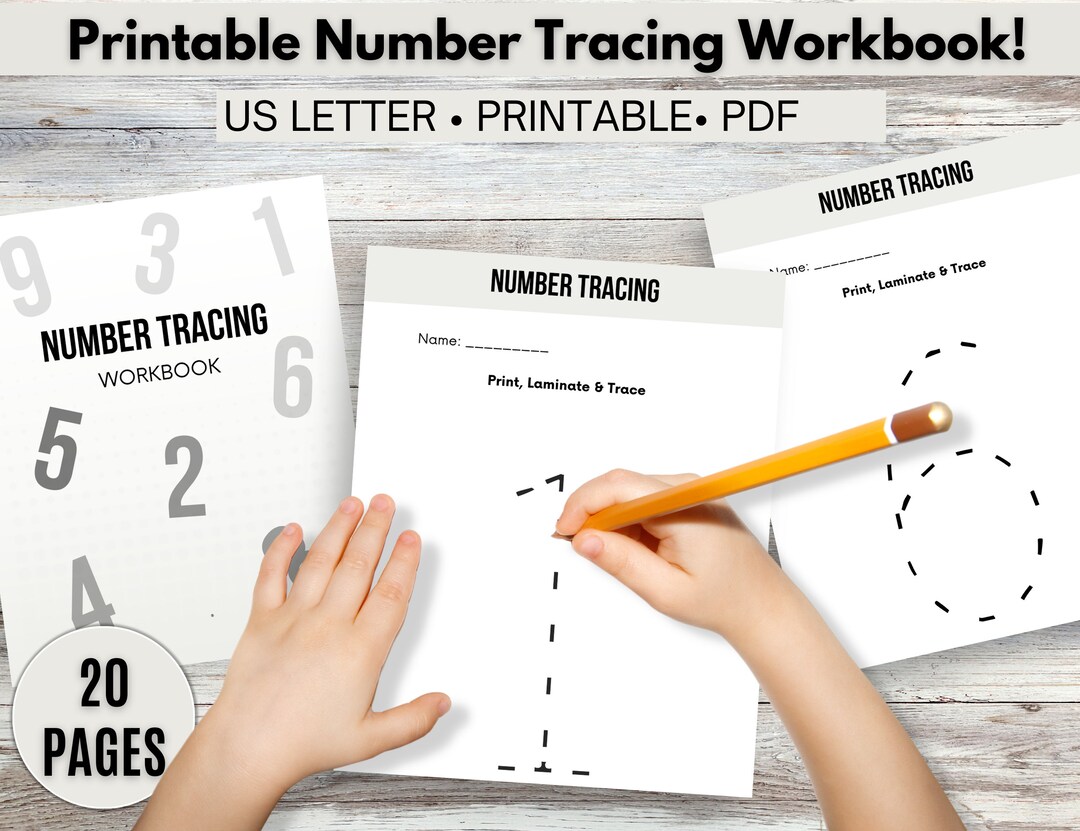 Number Tracing Printable Worksheets, Preschool Pre-k, Kindergarten ...