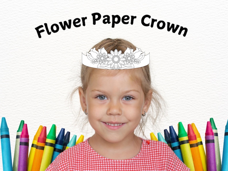 Flower Paper Crown Template, Printable Paper Crown, Fairy Coloring ...