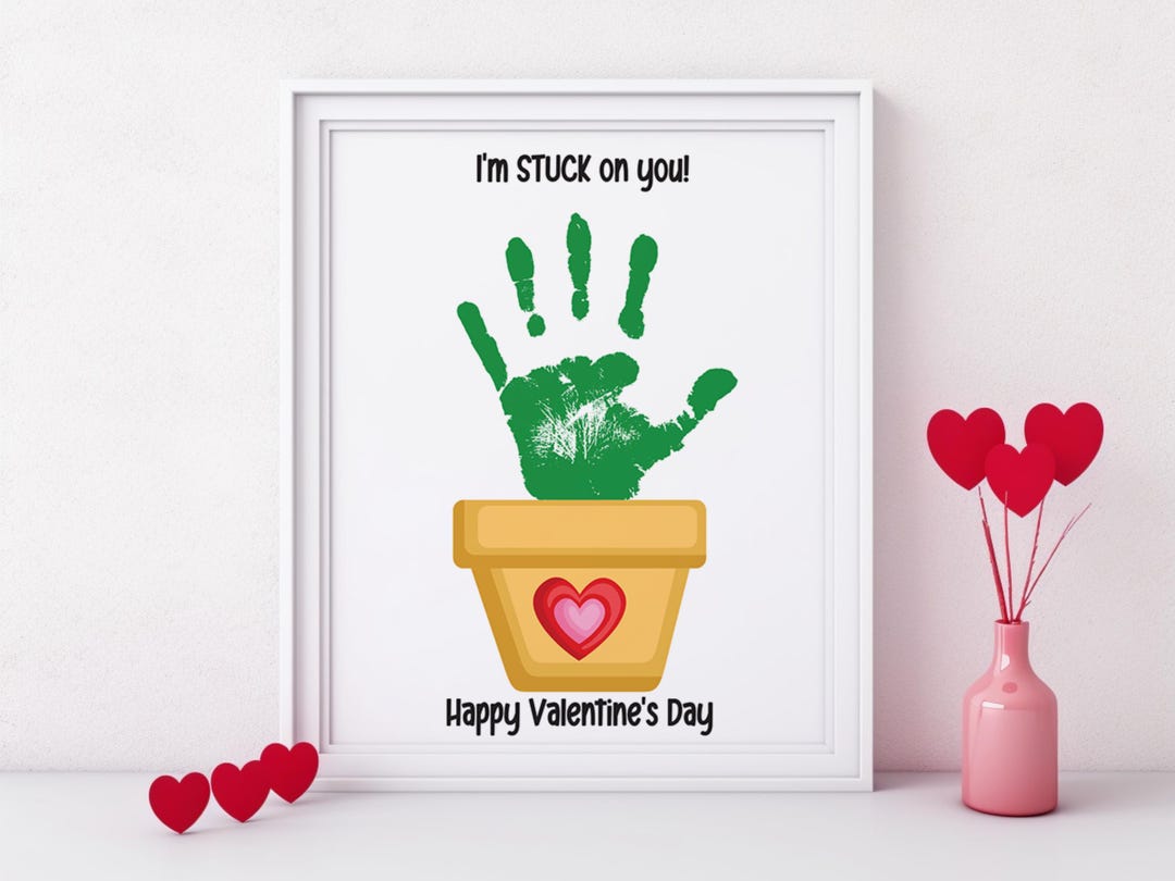 Valentines Day Handprint Art, Valentines Day Handprint Craft Template ...