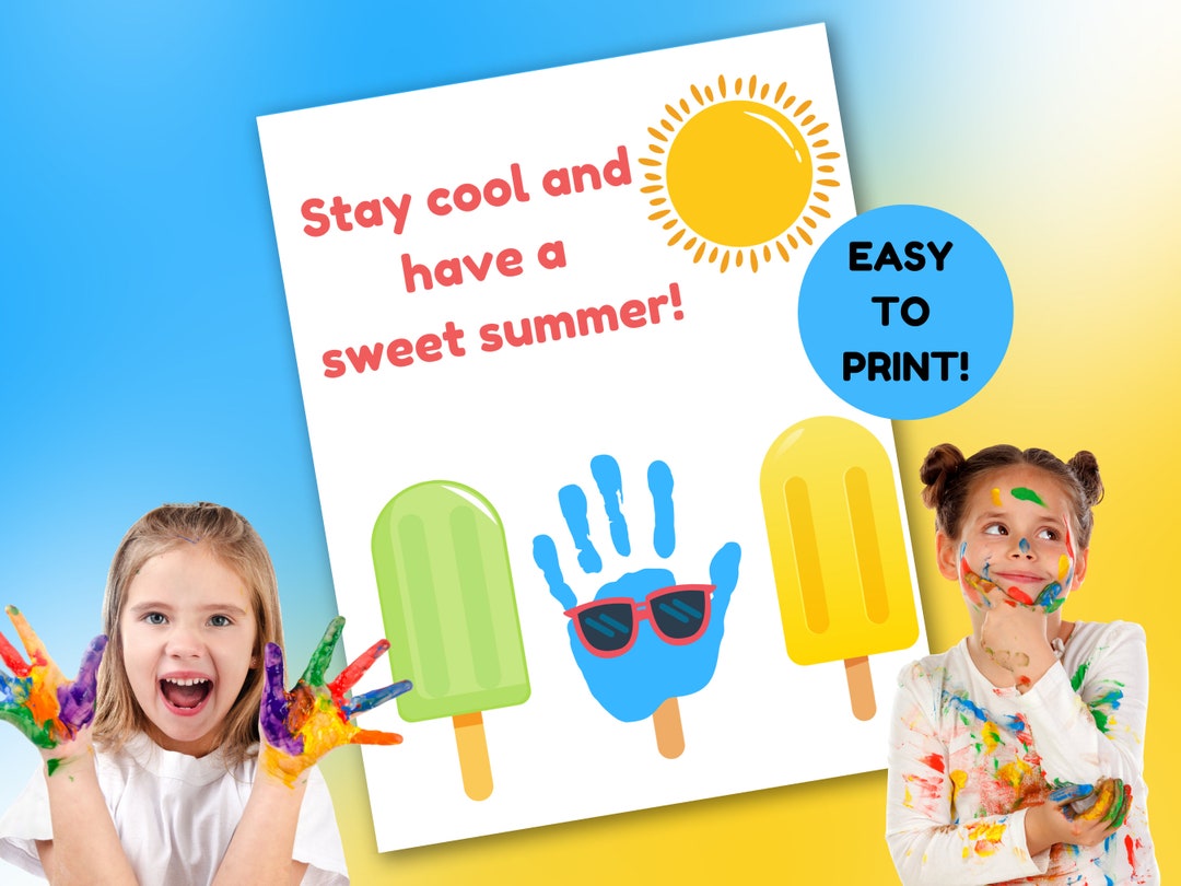 Summer Handprint Art Craft, Memory Baby Art Keepsakes, Preschool ...