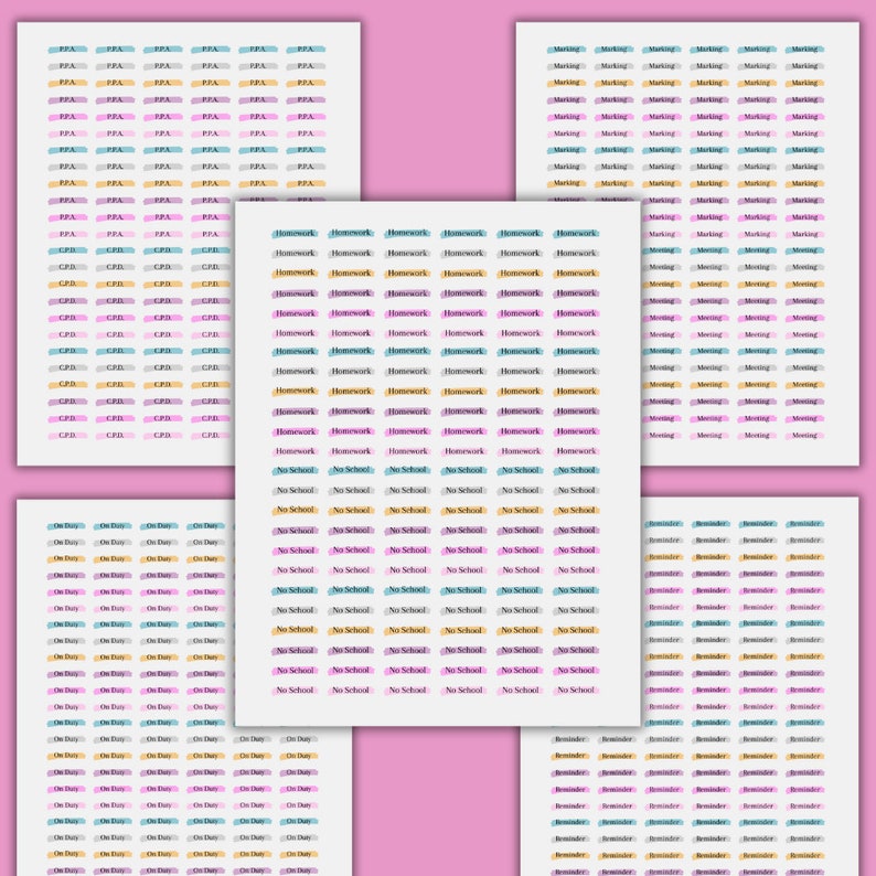 Teacher Planner Stickers, Printable Back to School Stickers, Planner ...