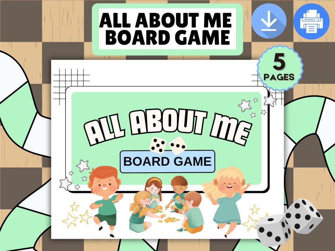 All About Me Board Game, Getting to Know You Game, Roll & Tell Game for ...