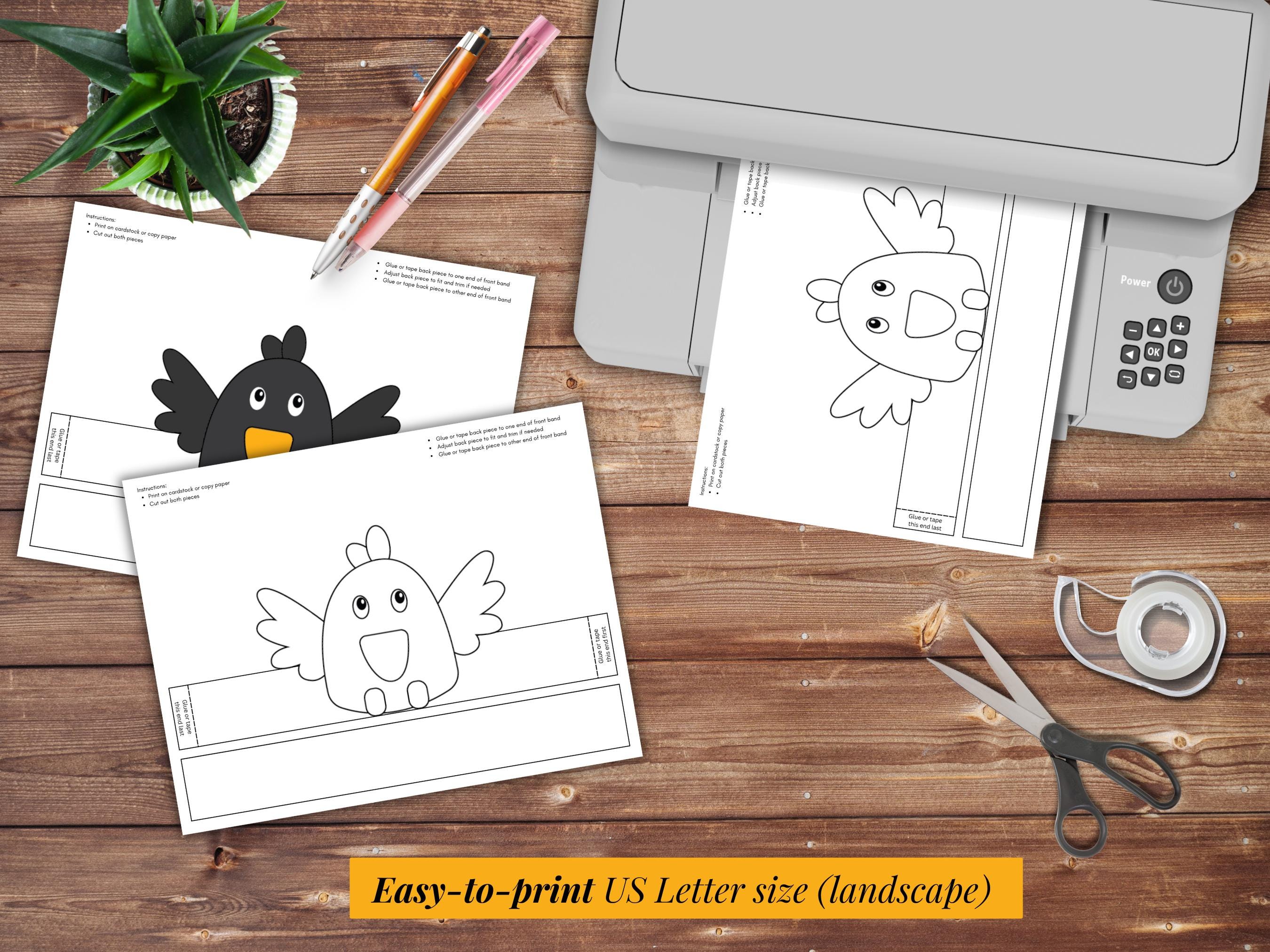Black Crow Crown Template, Printable Coloring Fall Paper Craft, Kids ...