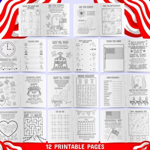Memorial Day Activity Booklet for Kids, Printable Memorial Day Coloring ...