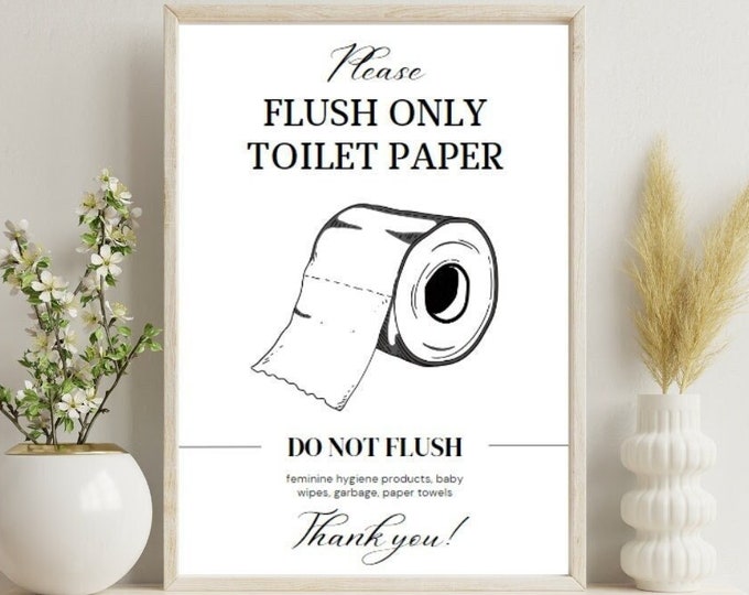 Flush Toilet Paper Digital Poster in JPG File - A3 + "flush Toilet ...