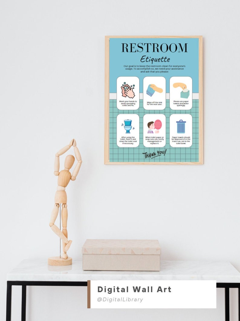 Toilet Rules Digital Poster, A3, in JPG File + Toilet Rules Poster ...
